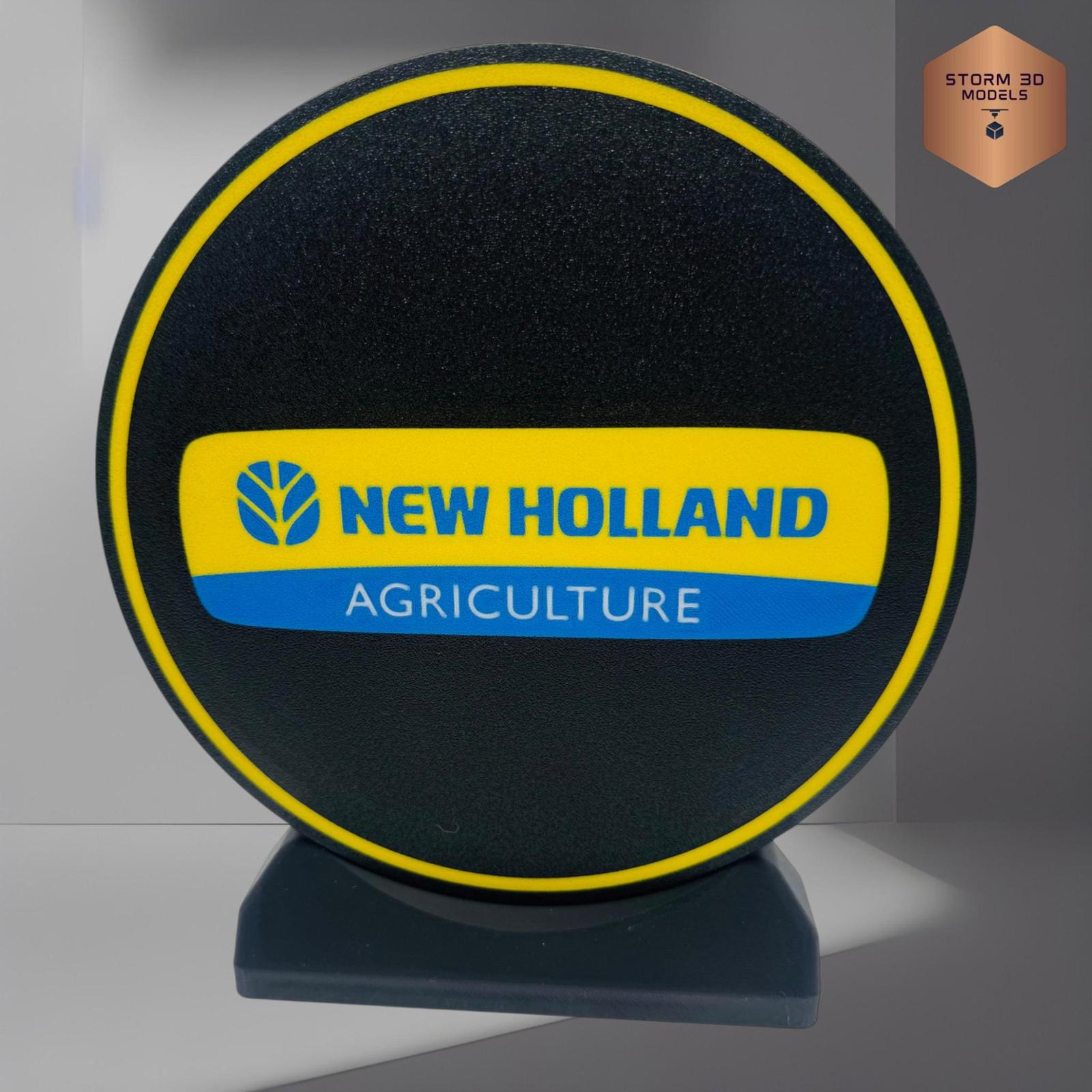 New Holland Inspired LED Lightbox – 3D Printed Tractor Logo Lamp, Farm ...
